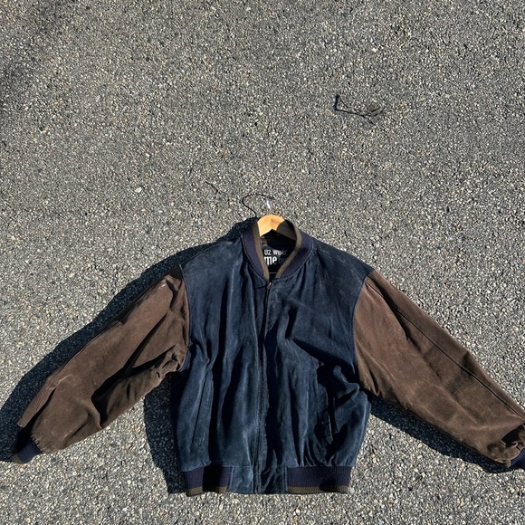 U2 Wear Me Out | Jackets & Coats | Mens Blue And Brown Suede Jacket ...